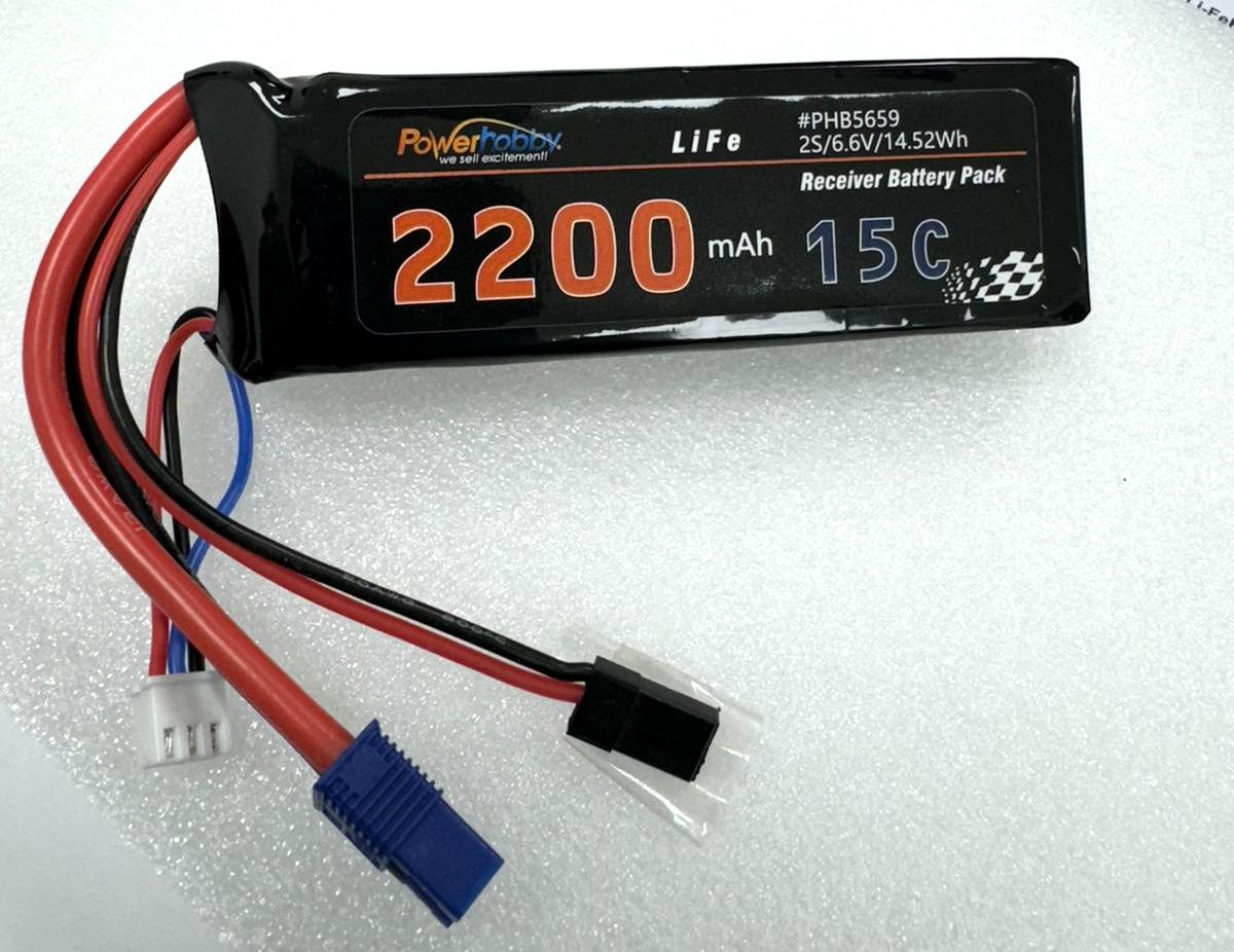 6.6V 2200mAh 2S LiFe Receiver Battery Universal Receiver EC3| Hobby ...
