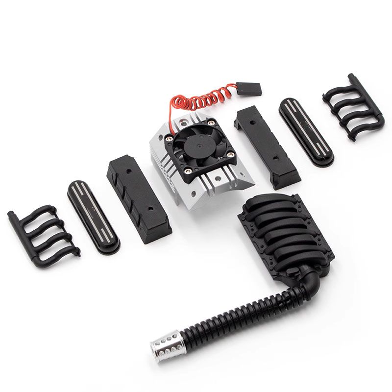 V8 Engine Motor Heatsinks & Cooling Fan, for TRX-4 / SCX10| Hobby ...