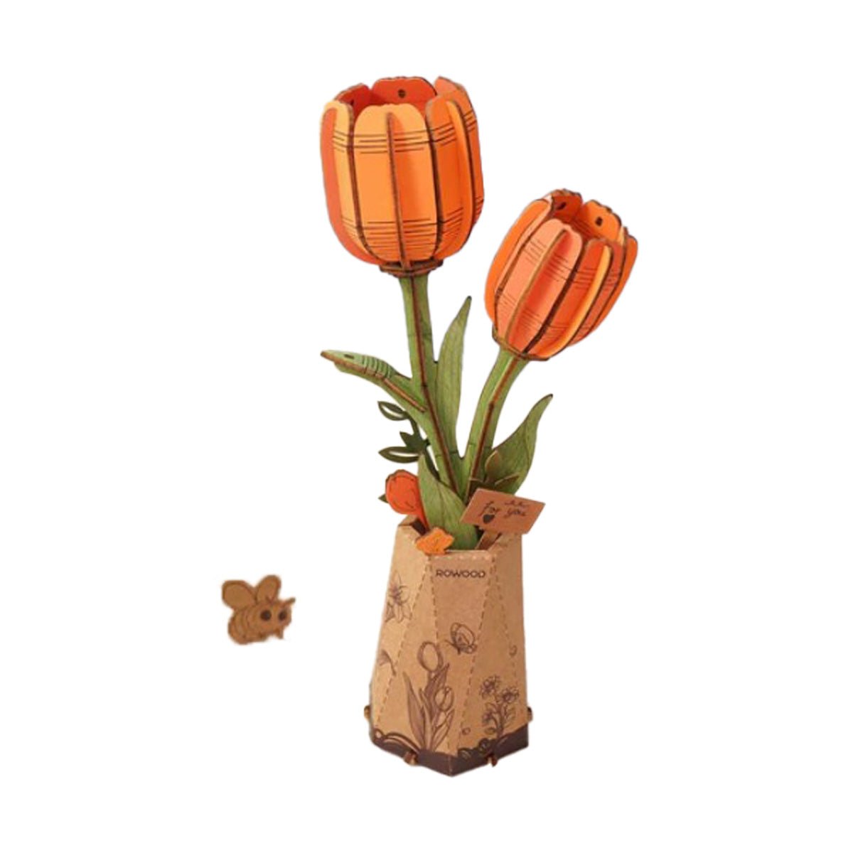 Orange Tulip - Wood Bloom Craft| Hobby Recreation Products