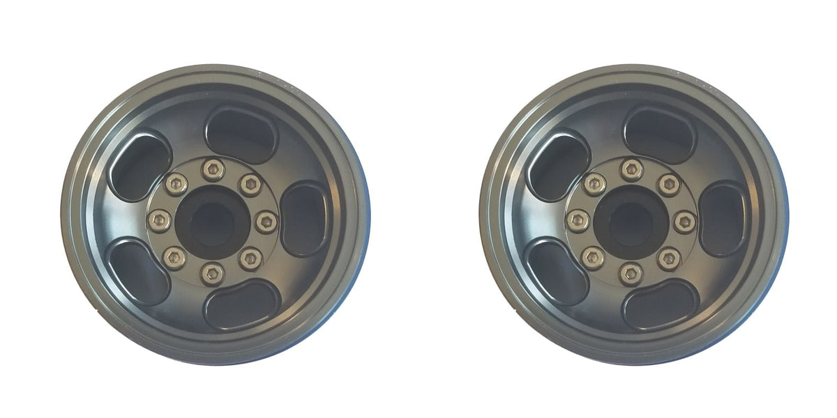 1.55" Aluminum Beadlock 5 Slot Wheels - Gray (pr)| Hobby Recreation ...