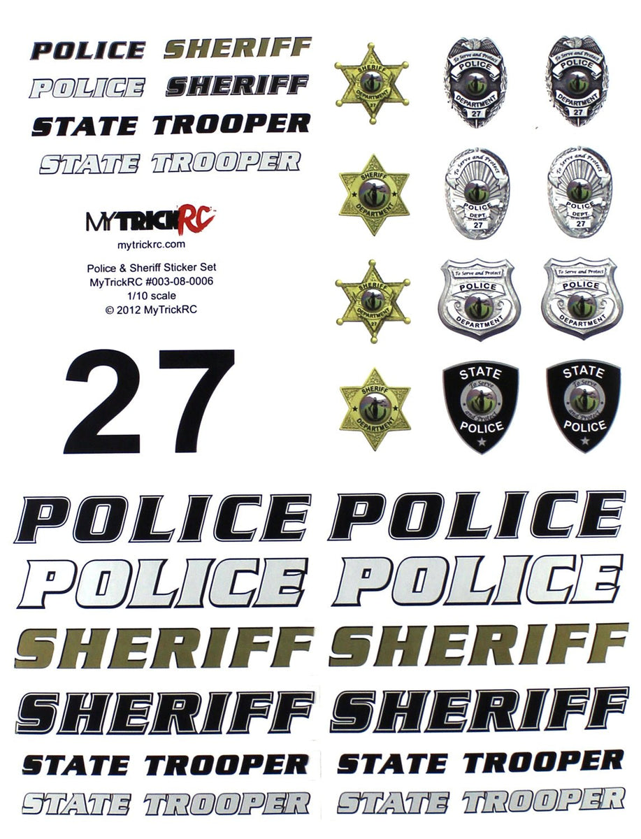 Police / Sheriff Decal Set - Realistic 1:10 Scale Decal| Hobby ...