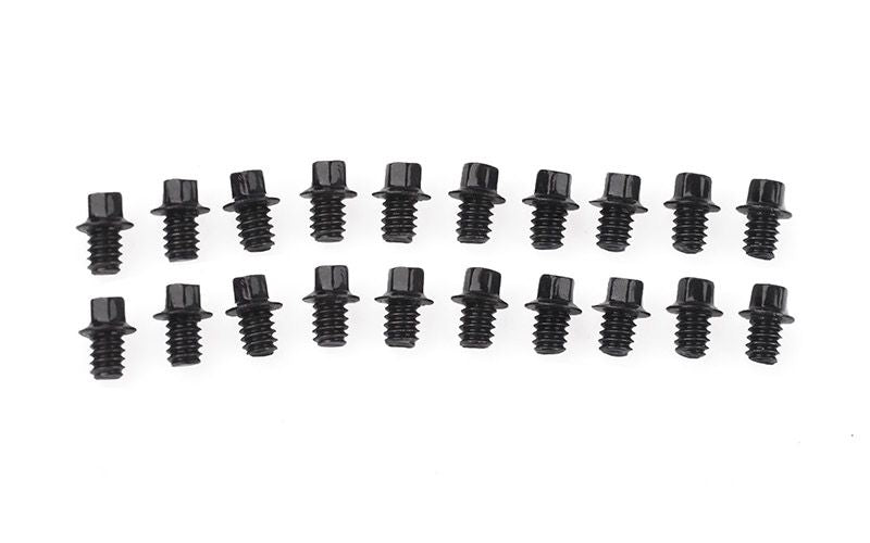 Miniature Scale Hex Bolts, M1.6 x 2mm, Black| Hobby Recreation Products